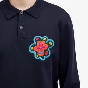 PARRA Flower Blob Knitted Polo Shirt