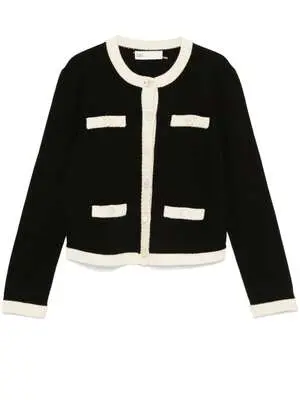 Tory Burch Kendra Chunky Wool Cardigan - Black