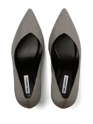Karl Lagerfeld Premiere 90mm Glitter Pumps - Silver