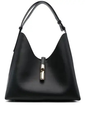 Furla Goccia Leather Shoulder Bag - Black