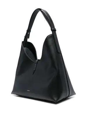 Furla Goccia Leather Shoulder Bag - Black