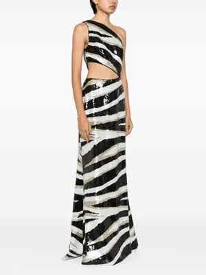 Elie Saab Asymmetric Sequin Dress