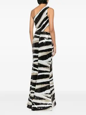Elie Saab Asymmetric Sequin Dress