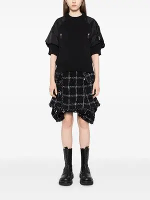 Sacai Asymmetric Tweed Skirt - Black