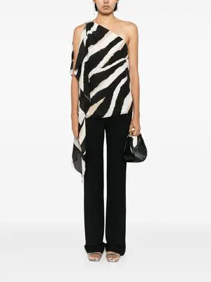 Elie Saab Zebra-print Silk Top