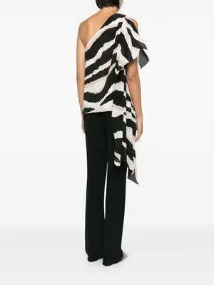 Elie Saab Zebra-print Silk Top