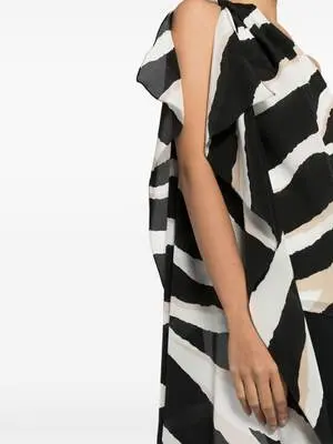 Elie Saab Zebra-print Silk Top