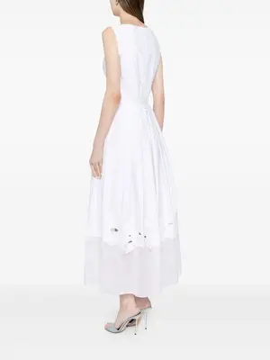 Elie Saab Embroidered Pleated Midi Dress