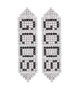 Gcds Logo Rhinestone Embellishment Drop Earrings