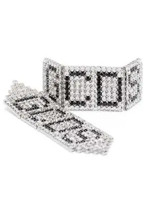 Gcds Logo Rhinestone Embellishment Drop Earrings