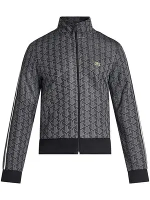 Lacoste Paris-monogram Zip-up Sweatshirt - Black