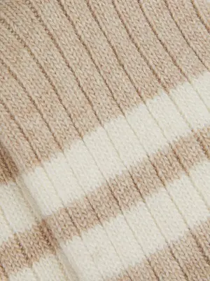 REISS Carina Wool-blend Ribbed Crew Socks