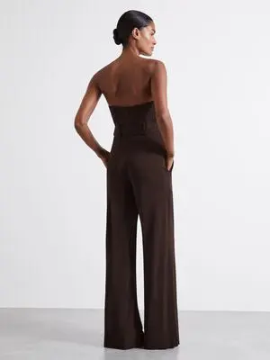 REISS Estel Atelier Strapless Crepe Bustier Jumpsuit