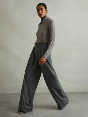 REISS Winter Ribbed Collared Top