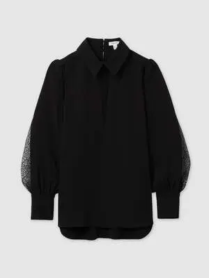 REISS Renata Lace-insert Blouse