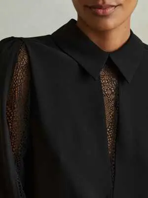 REISS Renata Lace-insert Blouse