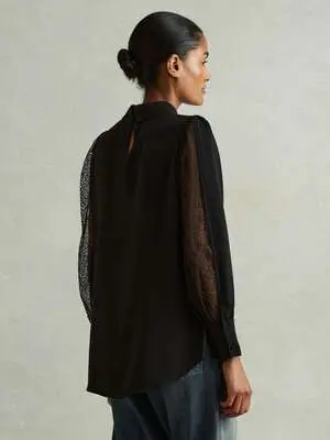 REISS Renata Lace-insert Blouse
