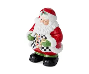 SPODE Christmas Tree Figural Black And White Santa Candy Jar