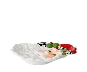 SPODE Christmas Tree Figural Black And White Santa Plate