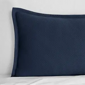 SFERRA Rombo Cotton Diamond Matelasse Euro Sham - Navy
