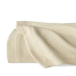 SFERRA Rombo Cotton Diamond Matelasse Coverlet, Full/queen - Sand