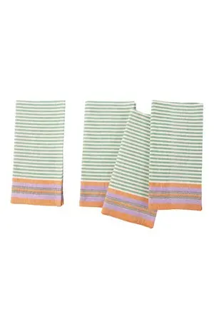 SIAFU HOME Handwoven Maua Napkinsset Of 4 - Green
