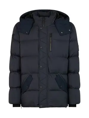 Moose Knuckles Men's Everest 3Q Down Puffer Coat - Black  - Navy