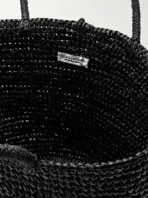 SENSI STUDIO Large Straw Tote - Black