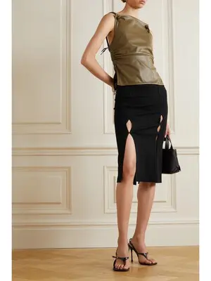 Helmut Lang Zip-detailed Stretch-ponte Midi Skirt