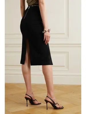Helmut Lang Zip-detailed Stretch-ponte Midi Skirt