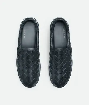 Bottega Veneta Intrecciato Leather Slip-on Sneaker - Shadow