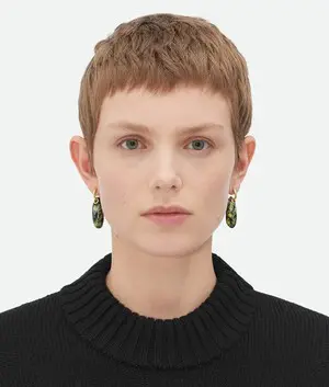 Bottega Veneta Ellipse Ceramic Drop Earrings