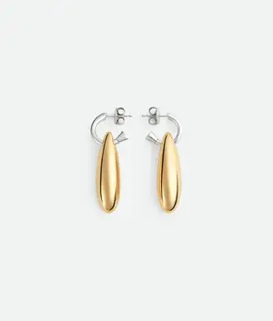 BOTTEGA  VENETA Bottega Veneta Ellipse Small Earrings - Silver/yellow Gold