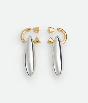 BOTTEGA  VENETA Bottega Veneta Ellipse Large Earrings - Silver/yellow Gold