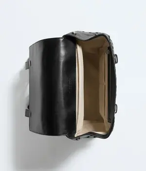 Bottega Veneta Intrecciato Leather Backpack - Black