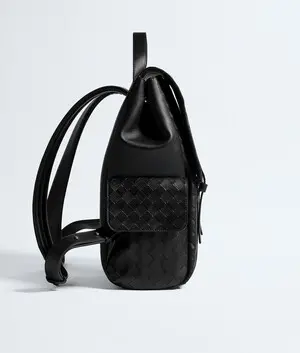 Bottega Veneta Intrecciato Leather Backpack - Black