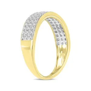 LUVMYJEWELRY Trium Diamond Band Ring In 10k Gold - 10k Yellow Gold