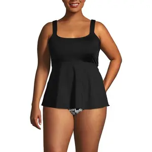 LANDS' END Flutter Tankini Top - Black