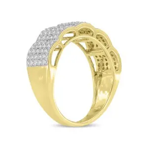 LUVMYJEWELRY Articulix Diamond Band Ring In 10k Gold - 10k Yellow Gold
