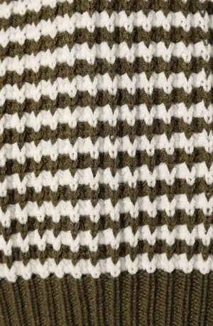 PETAL & PUP Becca Stripe One-shoulder Sweater