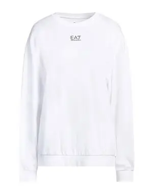 EA7 Sweatshirt In Viscose Blend With Logo Appliqu - White