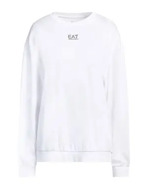 EA7 Sweatshirt In Viscose Blend With Logo Appliqu - White