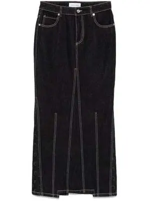 MARINE SERRE Moon Denim Long Skirt