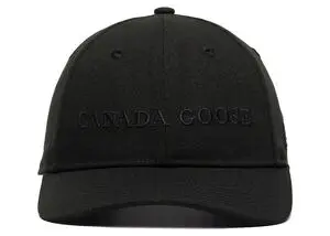 Canada Goose Wordmark Embroidered Logo Baseball Cap - Black
