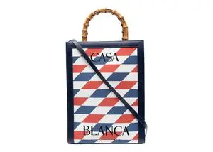 Casablanca Argyle Check Print Tote Bag - Argyle Check Print Red/white/navy Blue