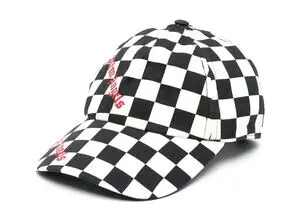 Palm Angels Damier Checked Cap - White/black