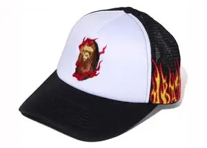 A BATHING APE Embroidery Fire Logo Trucker Cap