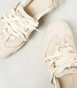 Acne Studios Leather Sneakers With Square Toe - White