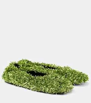 Dries Van Noten Glitter Ballerina Flats - Green