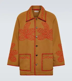 BODE Field Maple Embroidered Cotton Coat